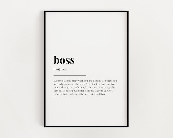 BOSS DEFINITION MEANING Printable Wall Art Gift for Boss - Etsy Australia