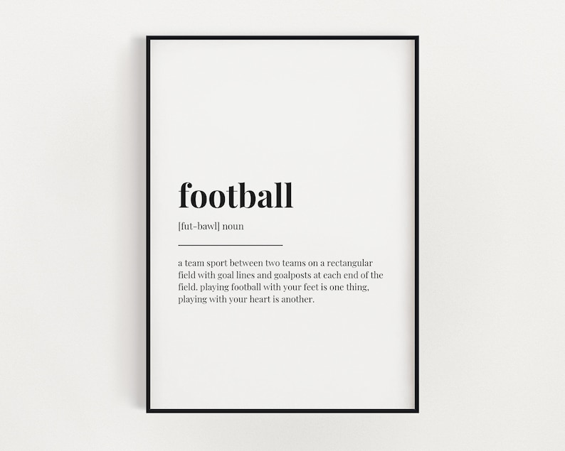FOOTBALL DEFINITION PRINT Printable Wall Art Instant | Etsy