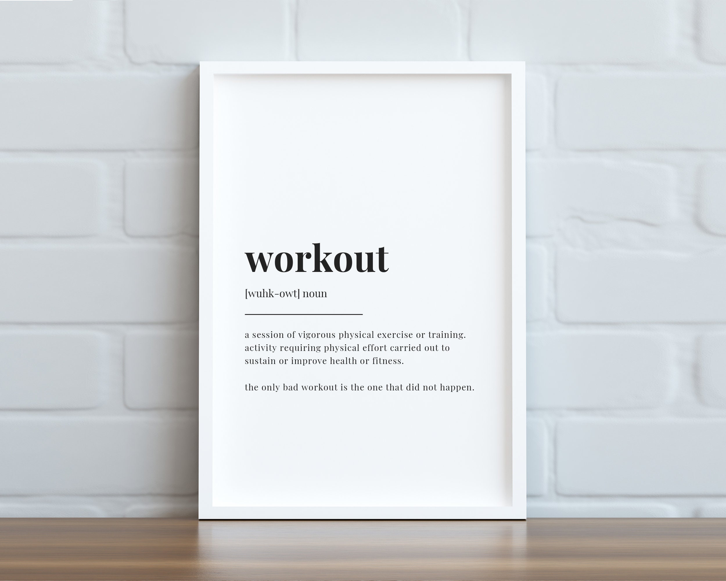 WORKOUT DEFINITION PRINT Wall Art Print workout Print | Etsy