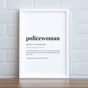 POLICEWOMAN DEFINITION PRINT, Digital Download, Printable Wall Art ...