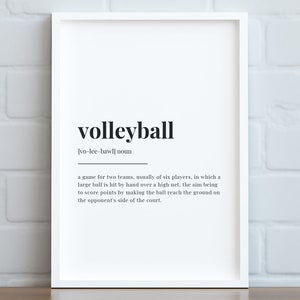 VOLLEYBALL DEFINITION MEANING | Digital Download | Printable Wall Art ...