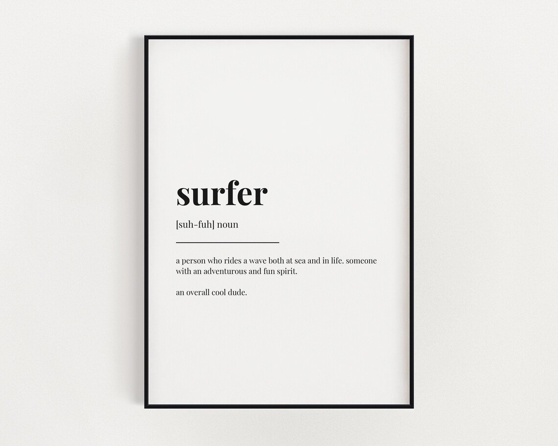 SURFER DEFINITION PRINT Digital Download Printable Wall | Etsy