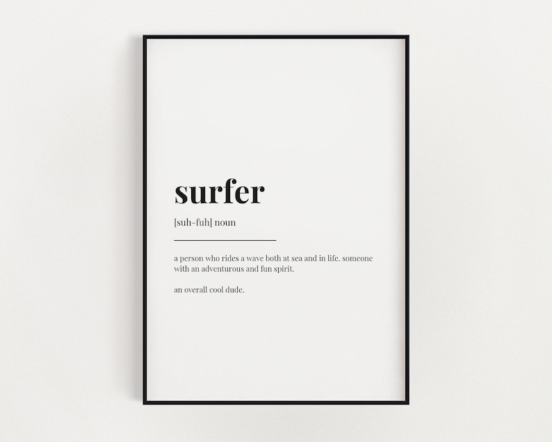 SURFER DEFINITION PRINT Digital Download Printable Wall | Etsy