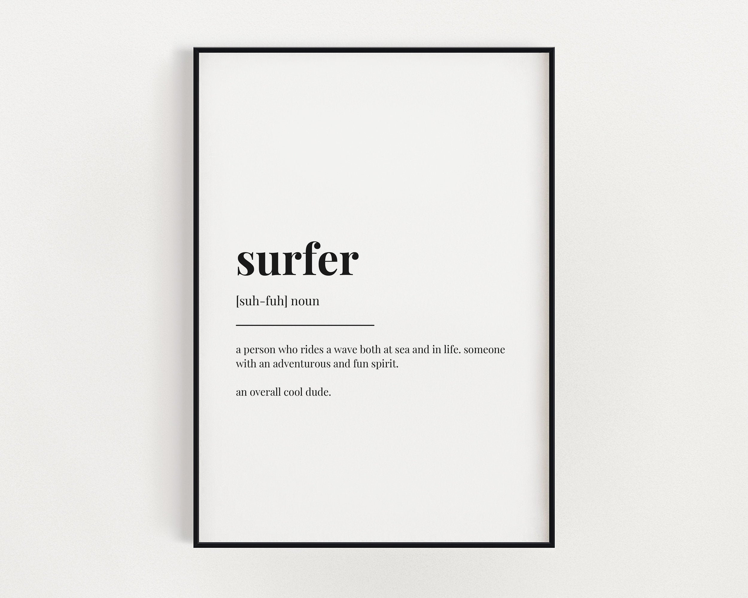 SURFER DEFINITION PRINT Digital Download Printable Wall | Etsy