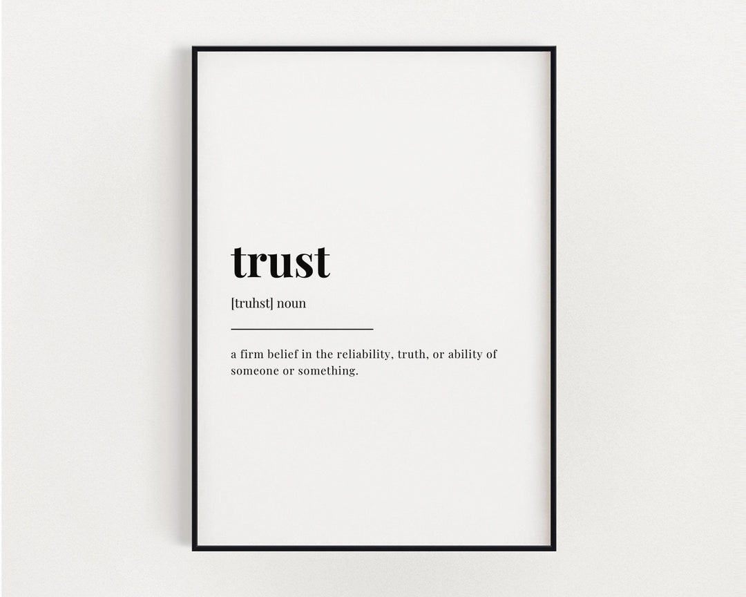 TRUST DEFINITION PRINT, Wall Art Print, Quote Wall Art, Definition ...