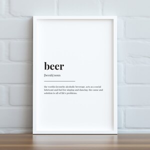 BEER DEFINITION PRINT, Printable Wall Art, Instant Download, Definition ...