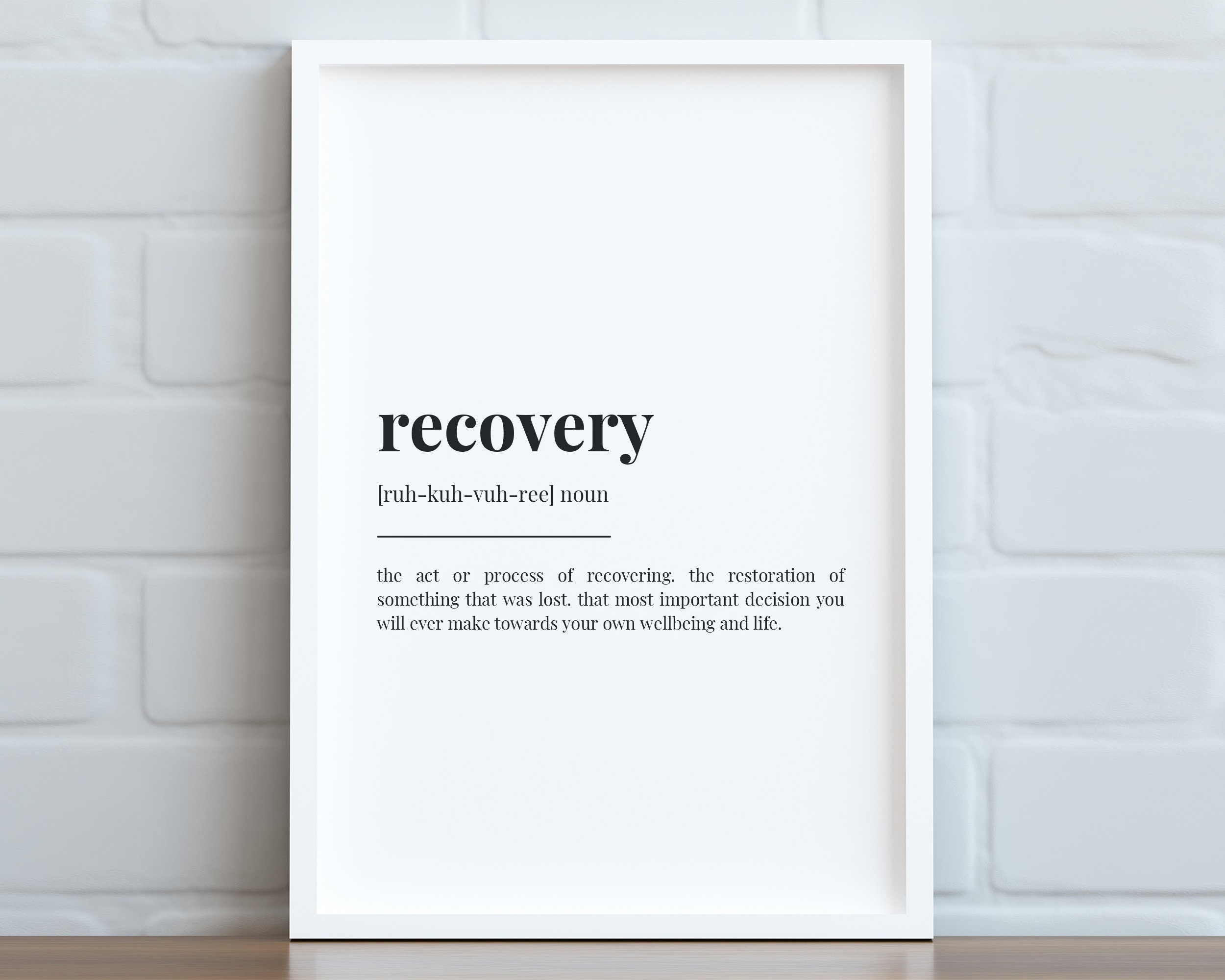 RECOVERY DEFINITION PRINT Wall Art Print Definition Print - Etsy