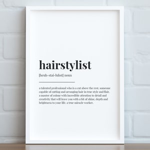 HAIRSTYLIST MEANING PRINT | Printable Wall Art | Gift for Hairstylist ...