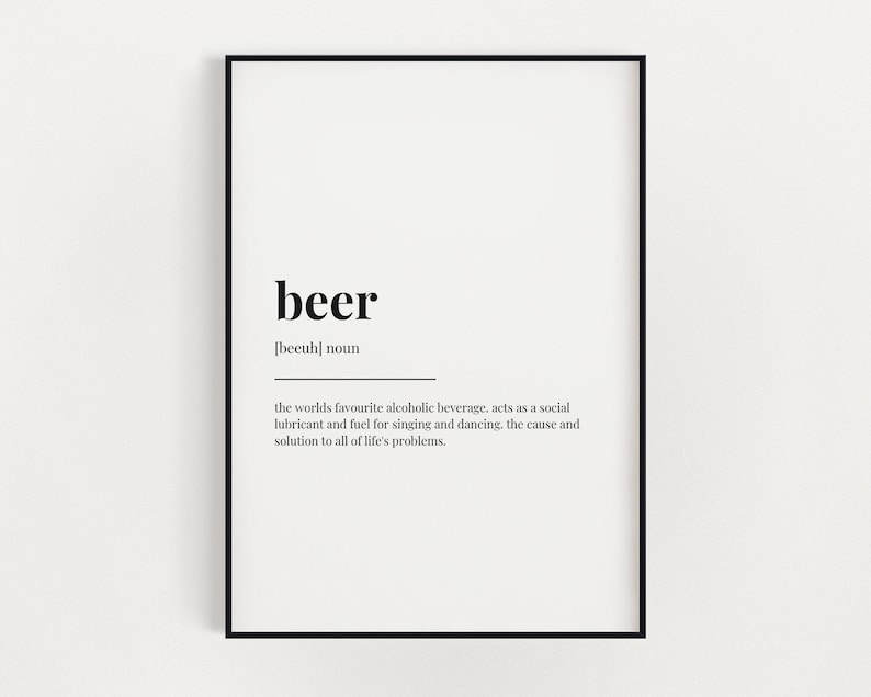 BEER DEFINITION PRINT Printable Wall Art Instant Download - Etsy