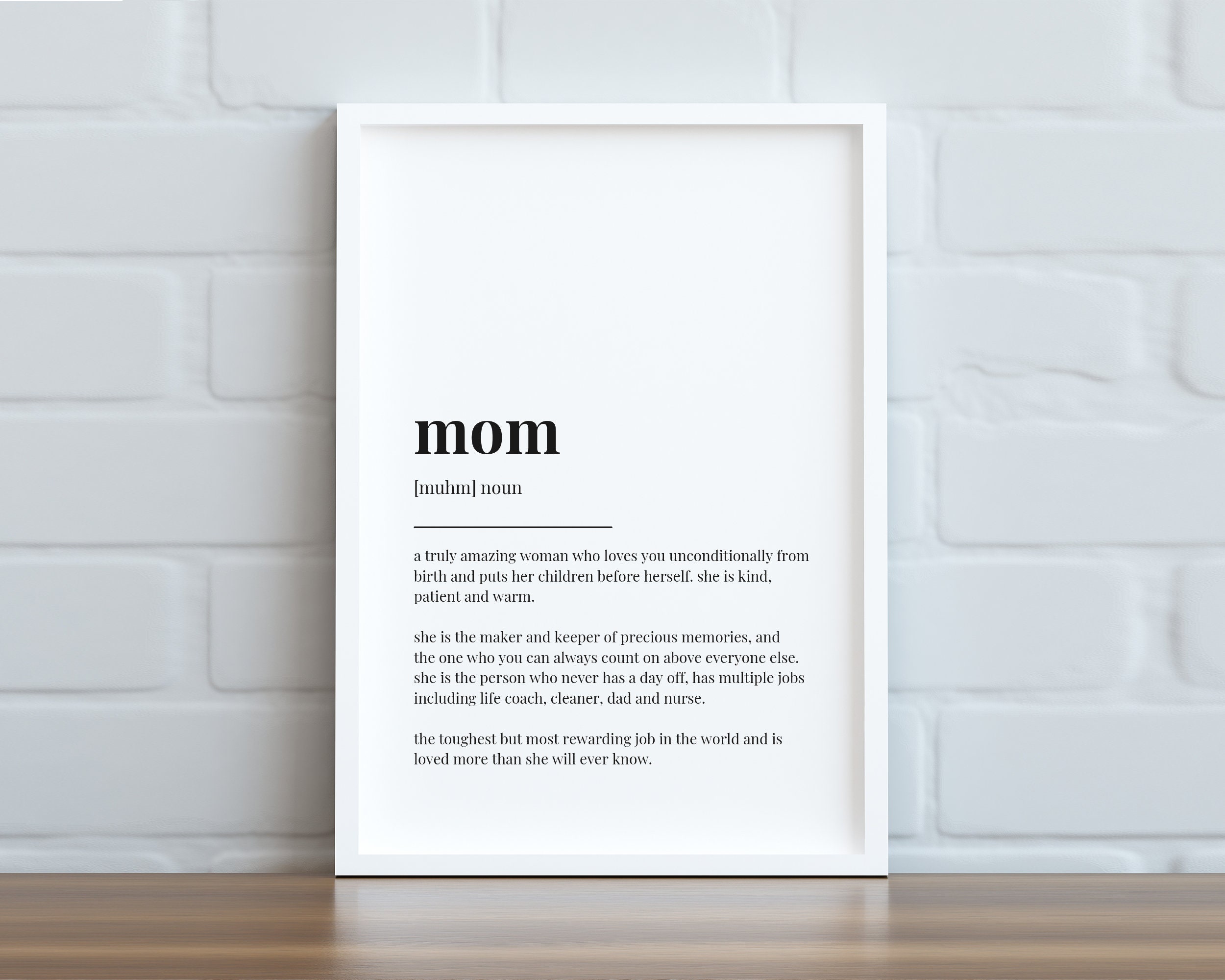 MOM DEFINITION MEANING | Printable Wall Art | Mom Gift | Mothers Day ...