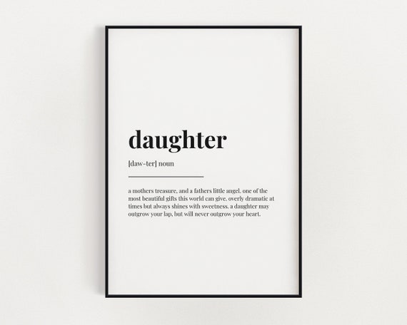 Daughter Definition Meaning Printable Wall Art Daughter Etsy Uk