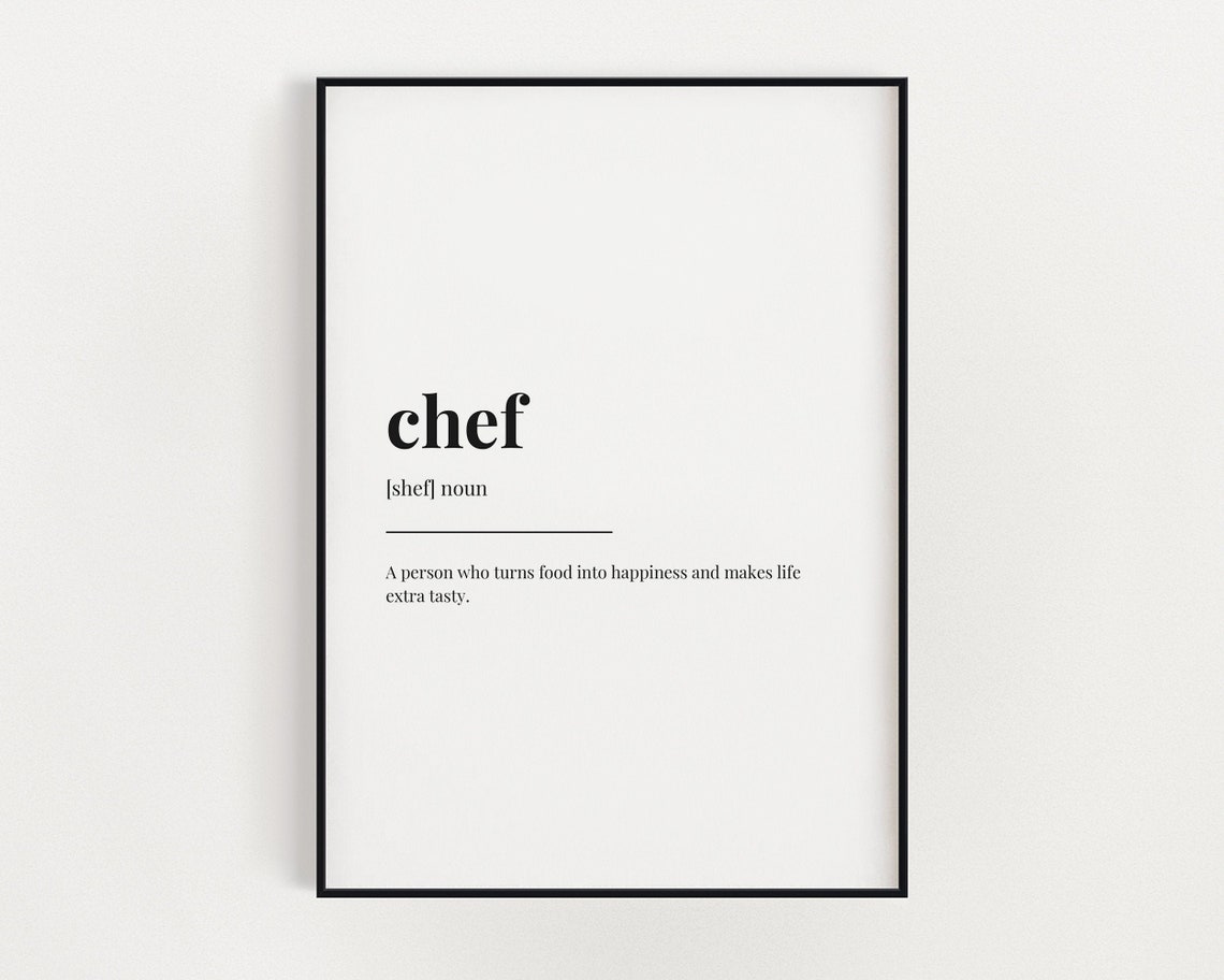 CHEF DEFINITION MEANING Printable Wall Art Chef Gift | Etsy