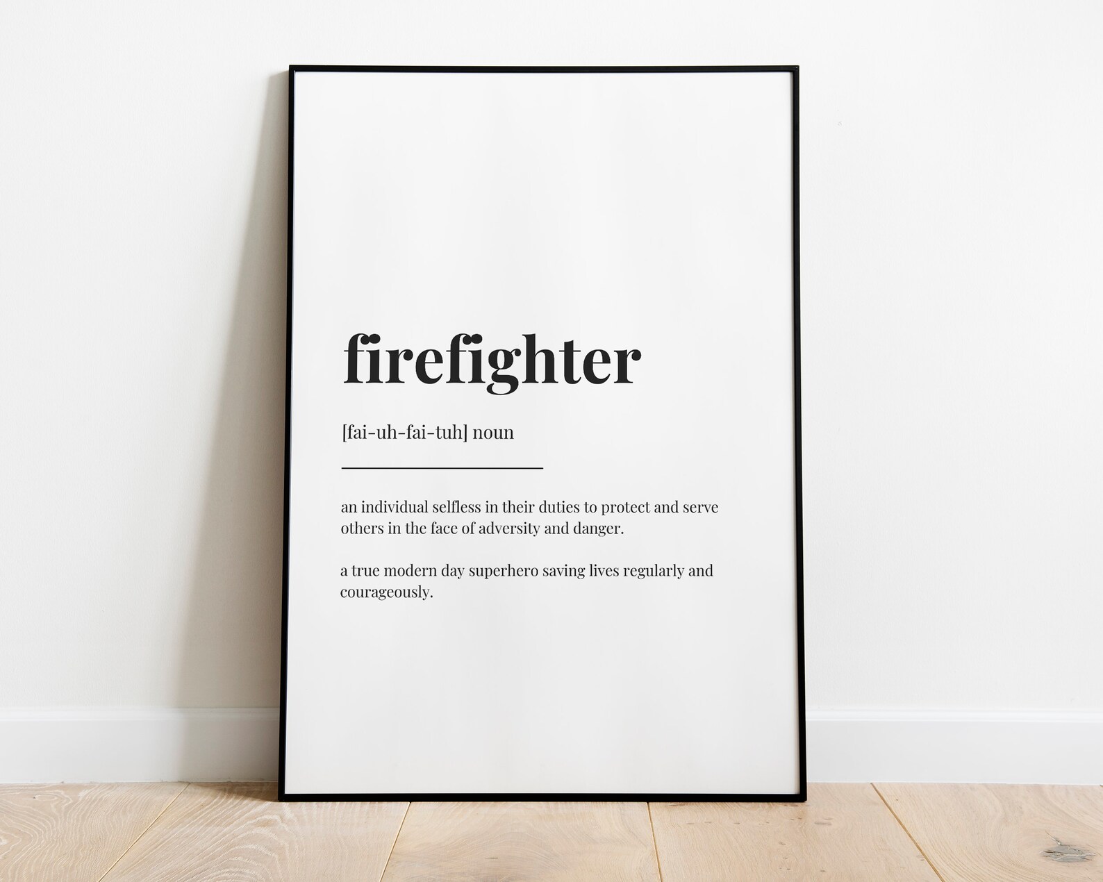 FIREFIGHTER DEFINITION PRINT Wall Art Print Firefighter - Etsy UK