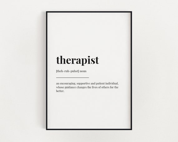THERAPIST DEFINITION PRINT Wall Art Print Definition Print | Etsy UK