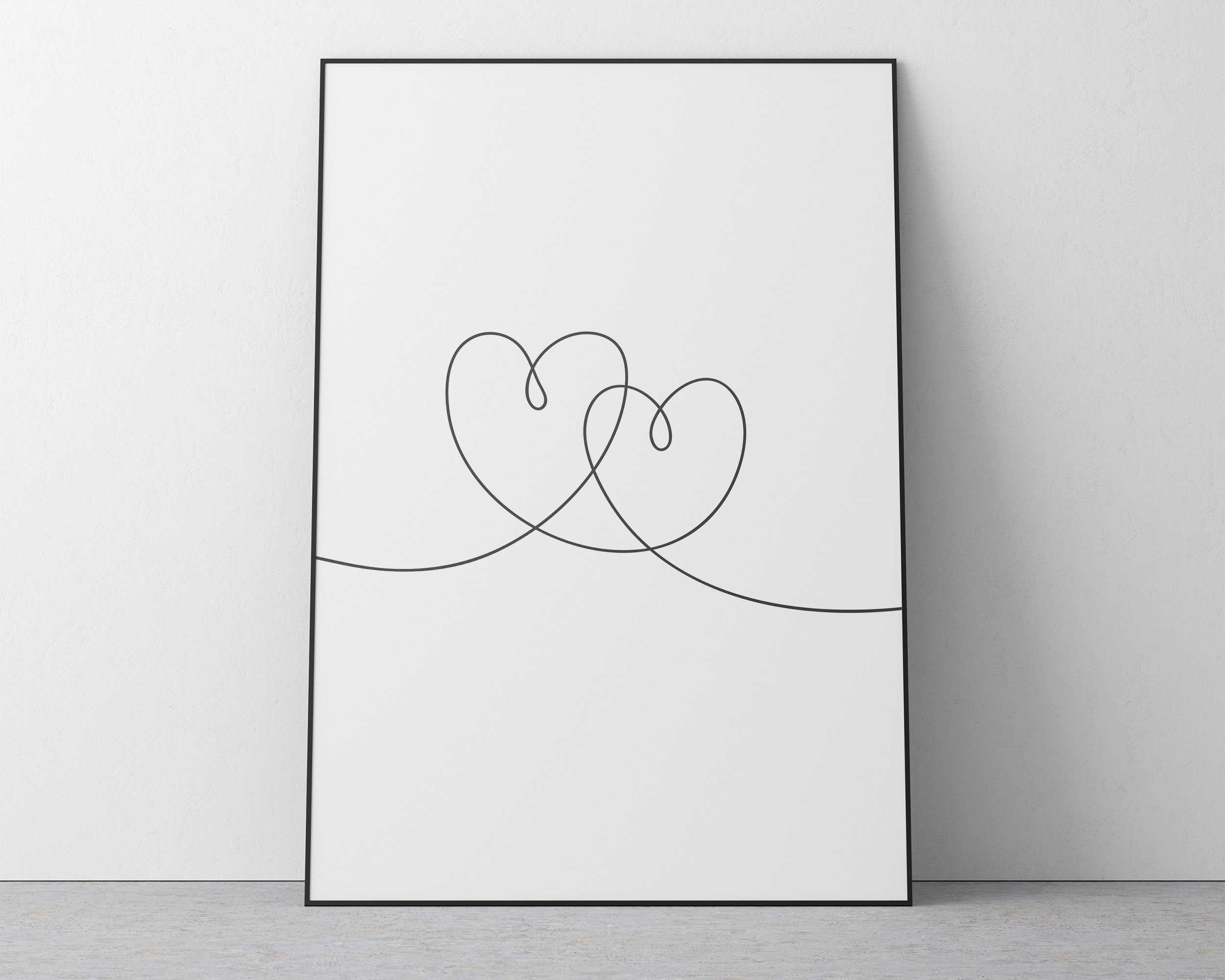 LINE DRAWING PRINT Heart Line Drawing Print Line Art | Etsy UK