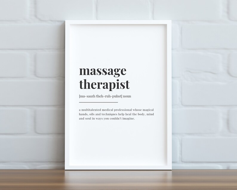 MASSAGE THERAPIST DEFINITION Print | Wall Art Print | Massage Therapist ...