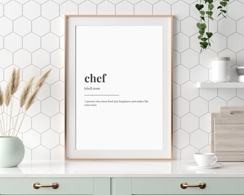 CHEF DEFINITION MEANING Printable Wall Art Chef Gift | Etsy