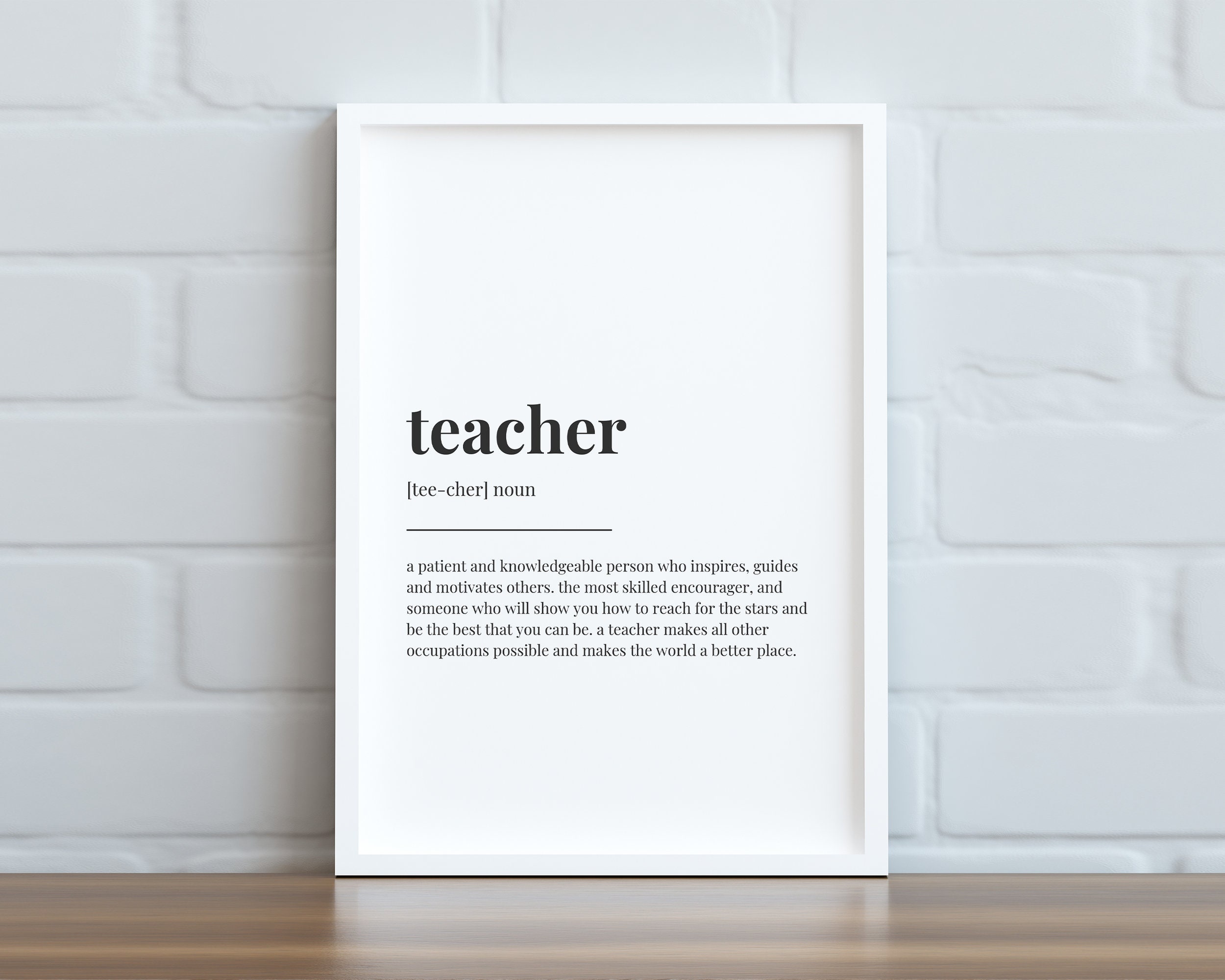 TEACHER DEFINITION MEANING Printable Wall Art Teacher Gift - Etsy UK