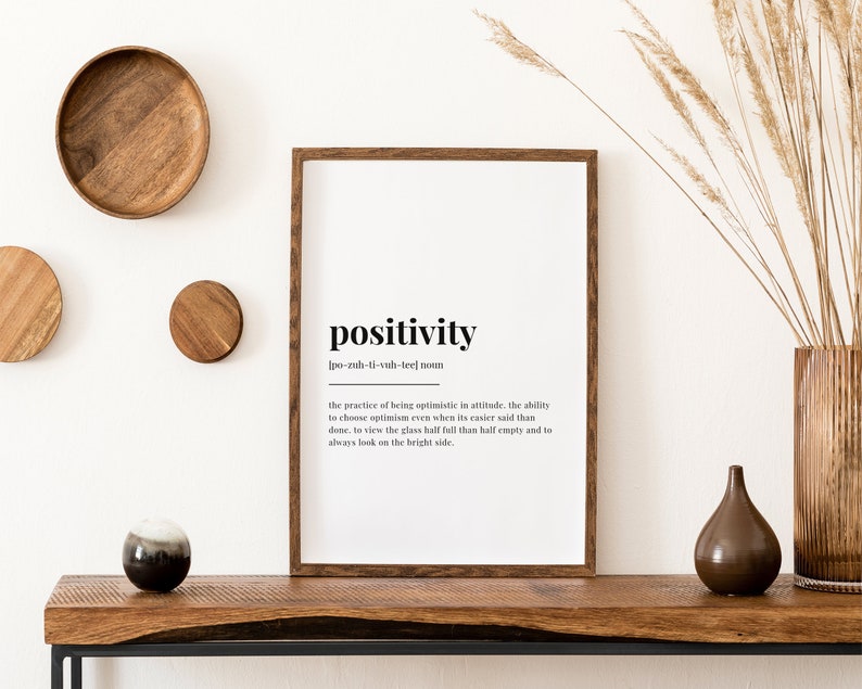 POSITIVITY DEFINITION MEANING | Digital Download | Definition Print ...