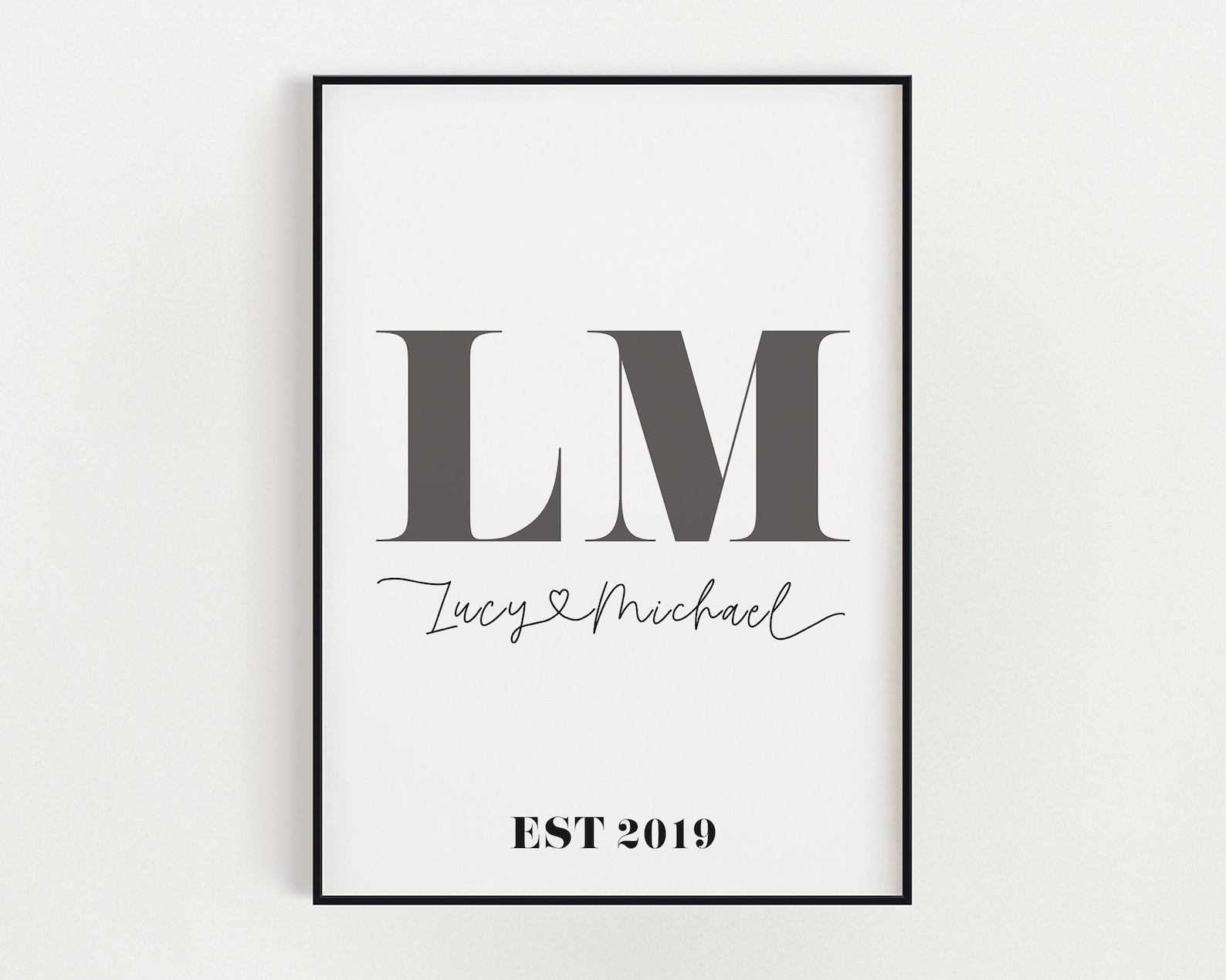 Personalised Initials Print | Custom Initials Print | Personalised ...