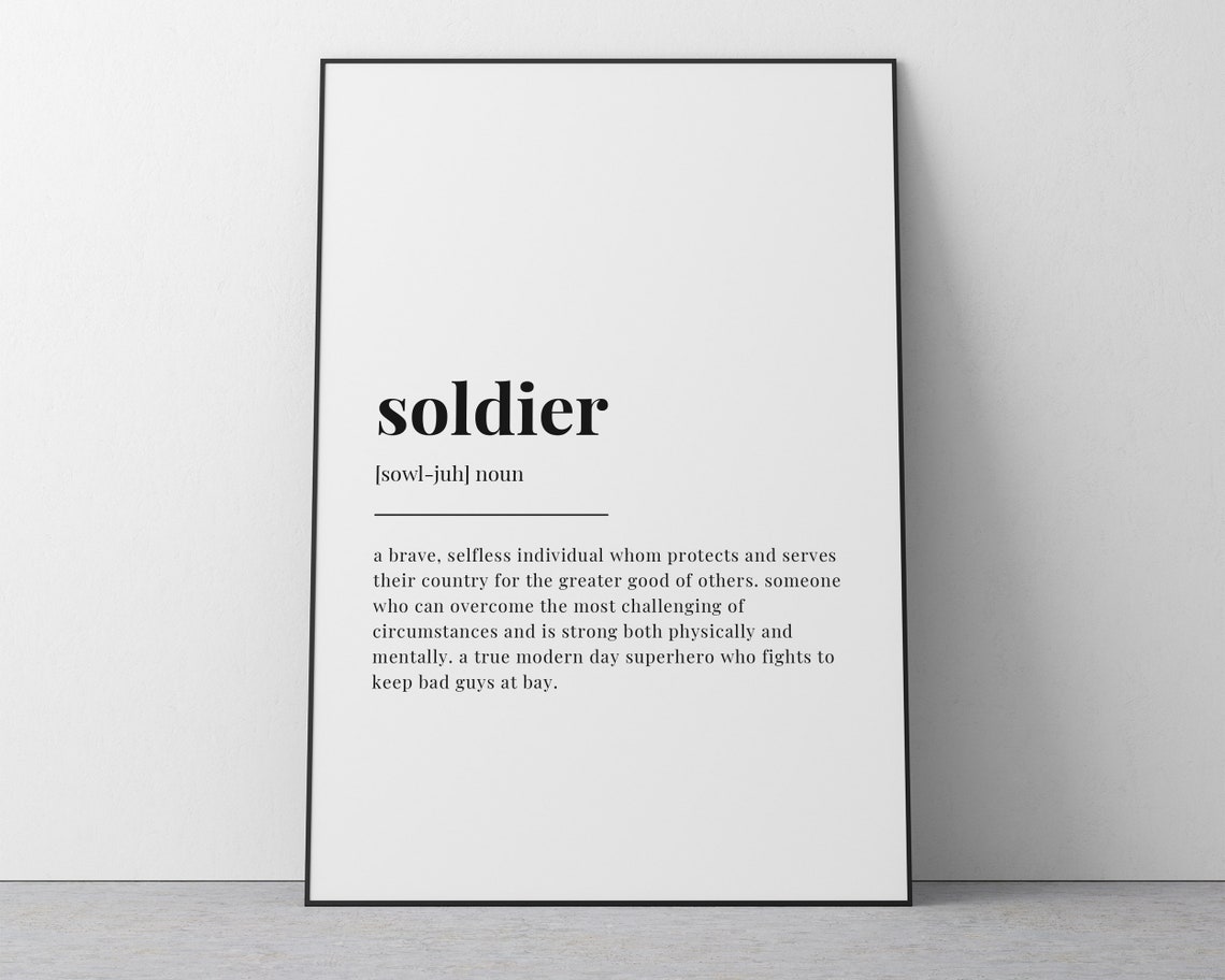 SOLDIER DEFINITION MEANING | Printable Wall Art | Instant Download ...