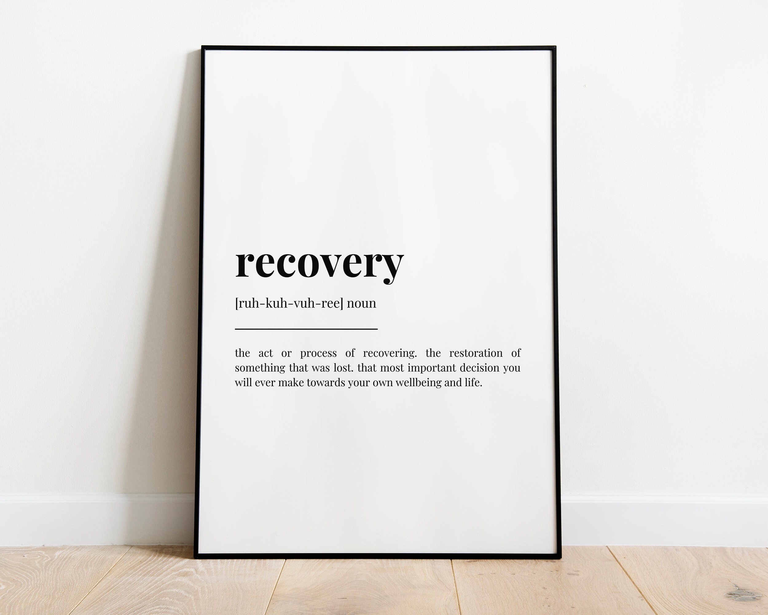 RECOVERY DEFINITION PRINT Wall Art Print Definition Print - Etsy
