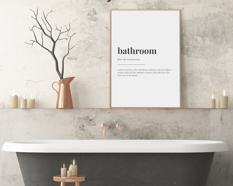 BATHROOM DEFINITION MEANING Printable Wall Art Bathroom - Etsy