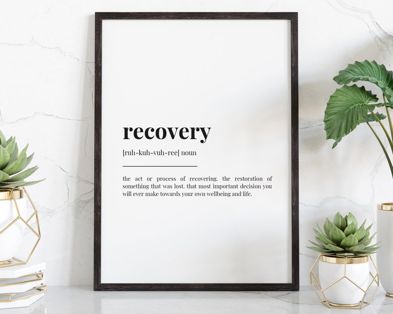 RECOVERY DEFINITION PRINT | Wall Art Print | Definition Print | Quote ...
