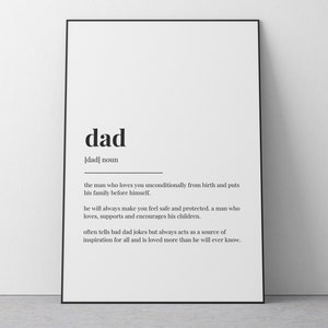 DAD QUOTE ART | Wall Art Print | Dad Gift | Dad Print | Definition ...