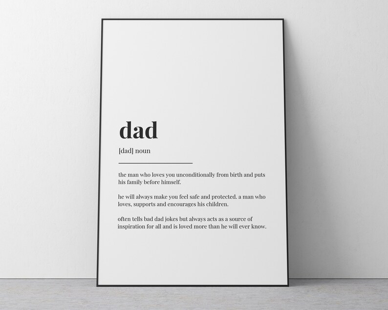 DAD QUOTE ART | Wall Art Print | Dad Gift | Dad Print | Definition ...