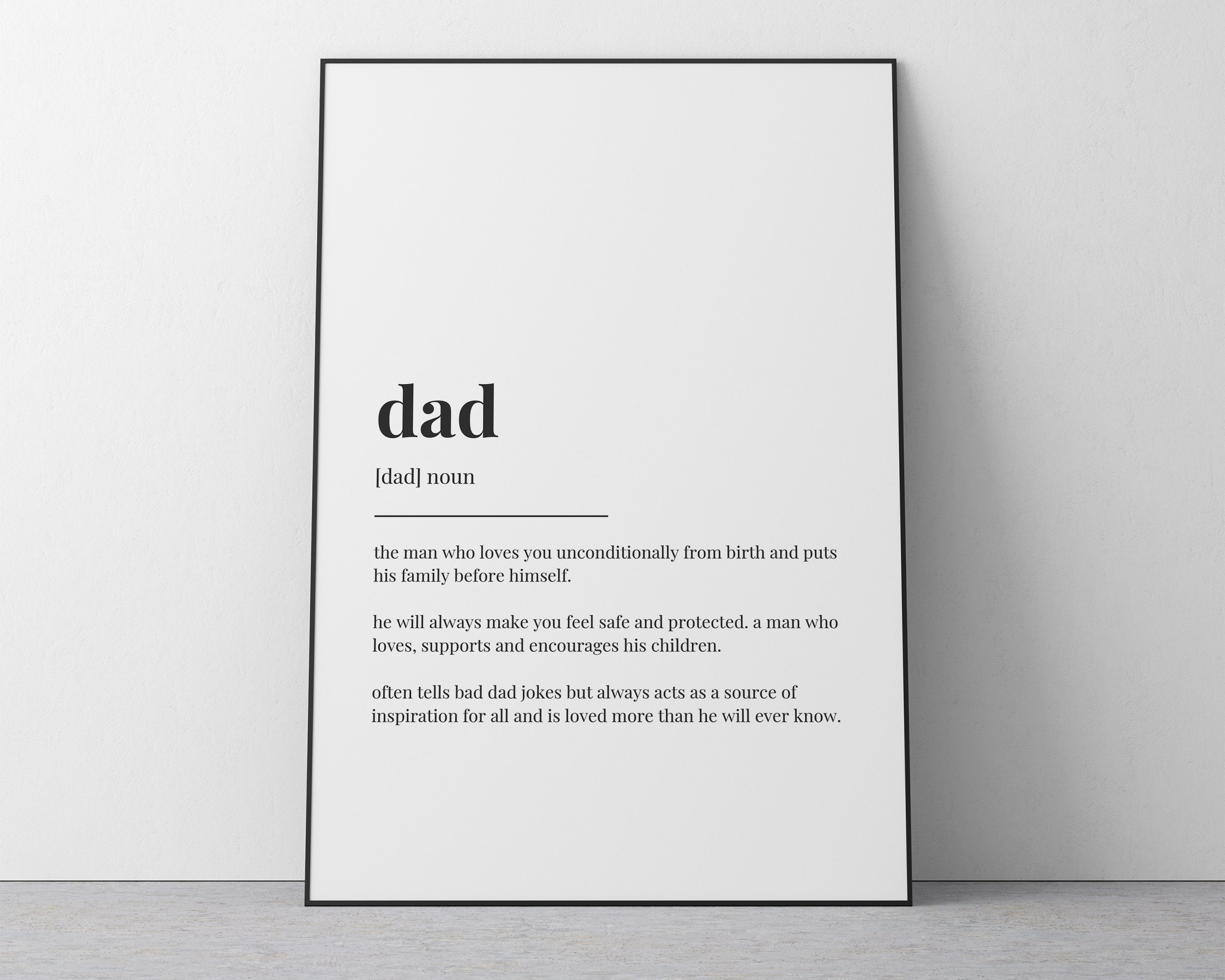 DAD QUOTE ART | Wall Art Print | Dad Gift | Dad Print | Definition ...