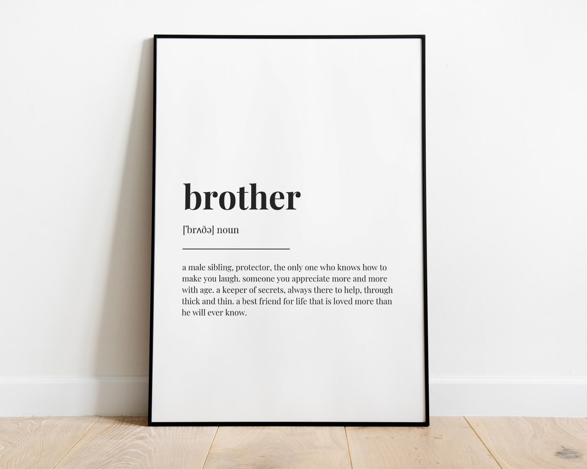 BROTHER DEFINITION MEANING | Printable Wall Art | Brother Gift ...