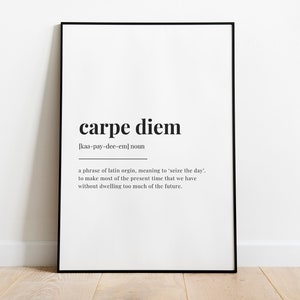 CARPE DIEM DEFINITION Meaning | Carpe Diem Printable Wall Art | Carpe ...