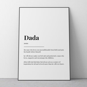 DADA DEFINITION PRINT, Quote Wall Art, Wall Art Print, Fathers Day Gift ...