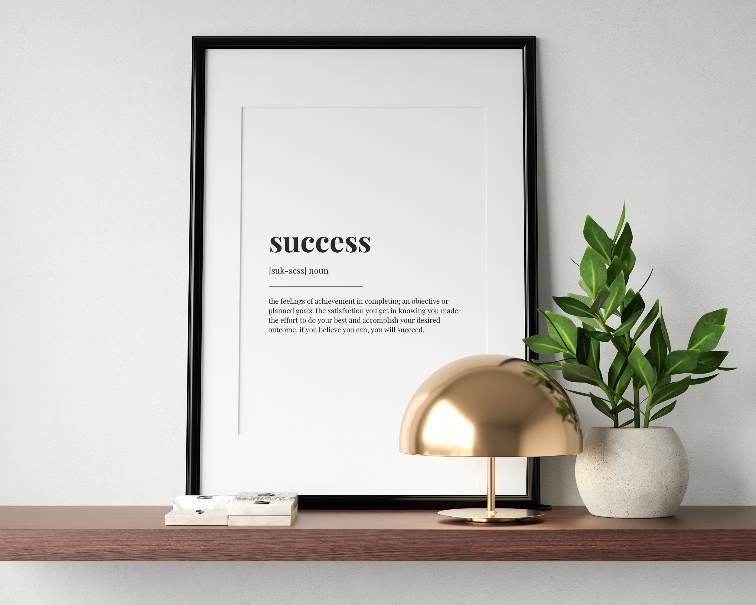 SUCCESS DEFINITION MEANING Printable Wall Art Motivational | Etsy