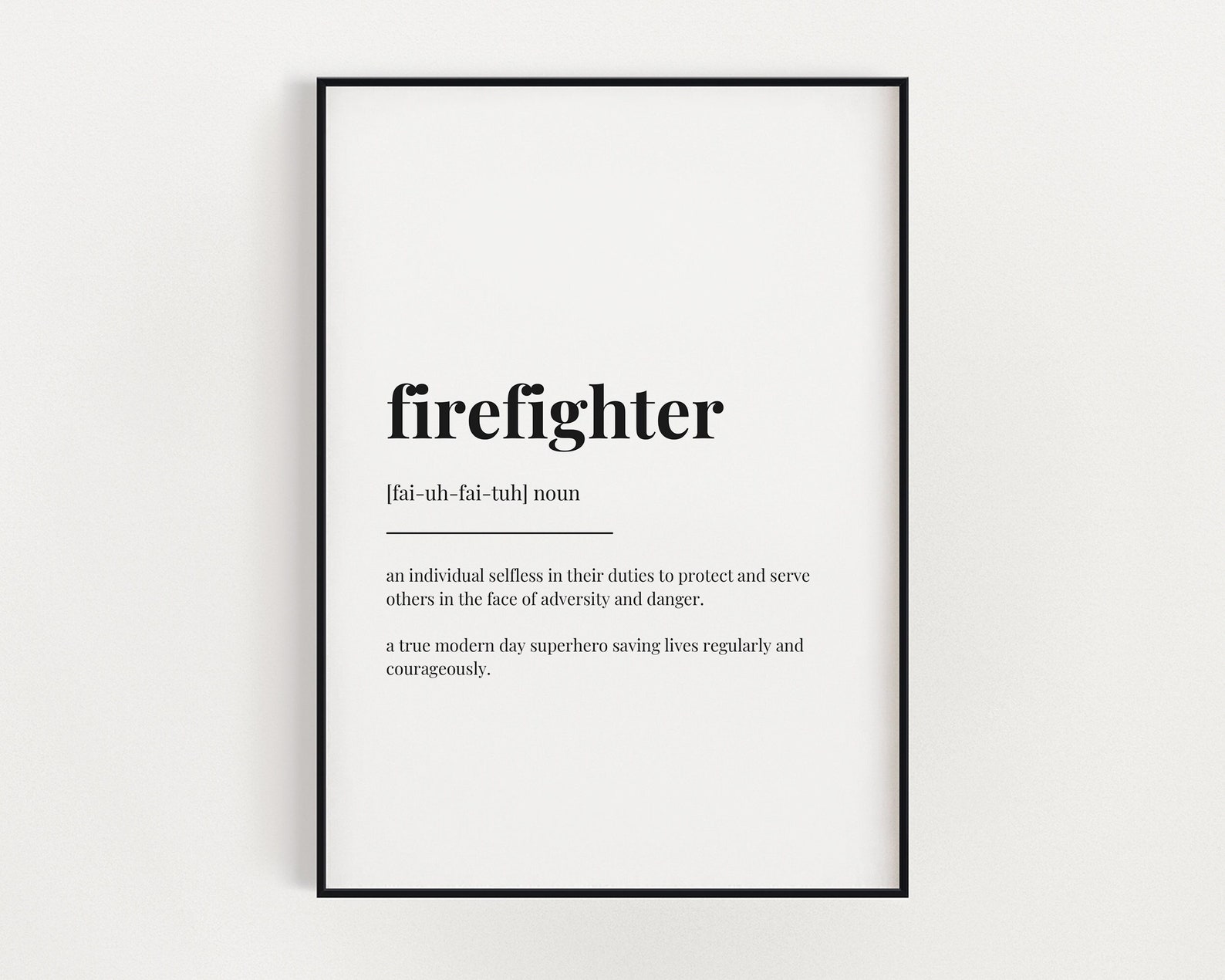 FIREFIGHTER DEFINITION PRINT | Digital Download | Printable Wall Art ...