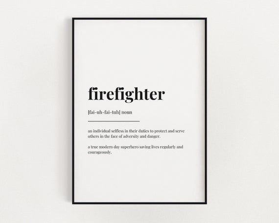 FIREFIGHTER DEFINITION PRINT Digital Download Printable - Etsy