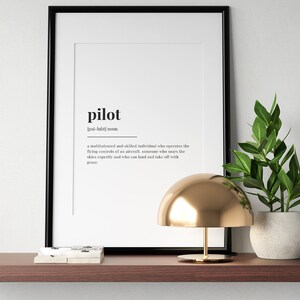 PILOT DEFINITION MEANING | Printable Wall Art | Pilot Print ...