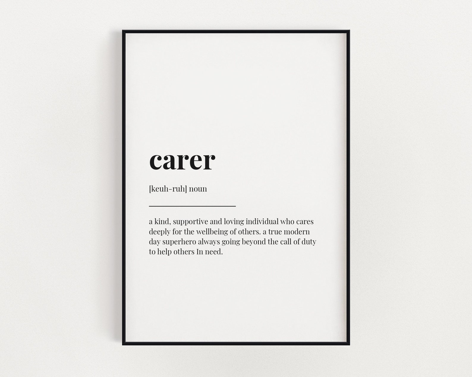 CARER DEFINITION MEANING | Instant Download | Printable Wall Art ...