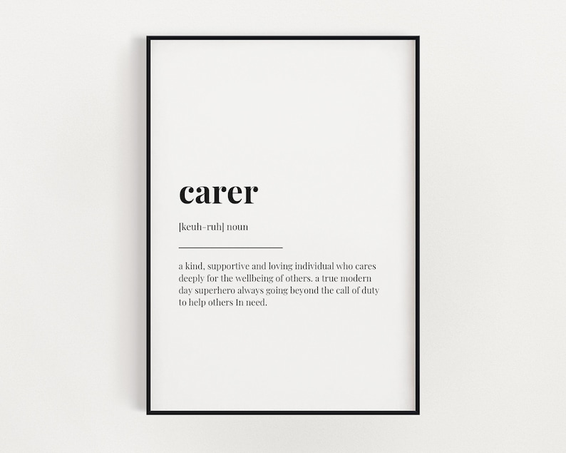 CARER DEFINITION MEANING | Instant Download | Printable Wall Art ...