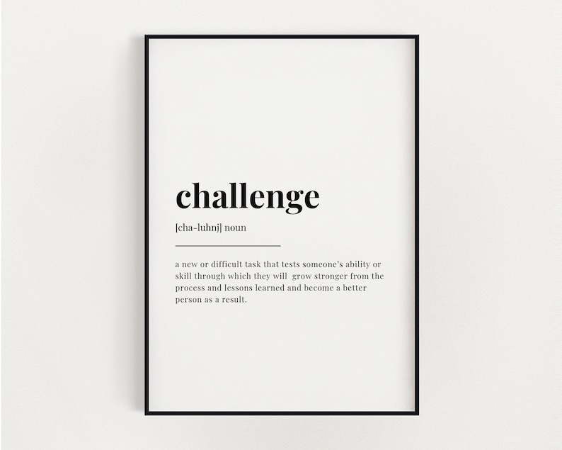 CHALLENGE DEFINITION MEANING Digital Download Printable - Etsy