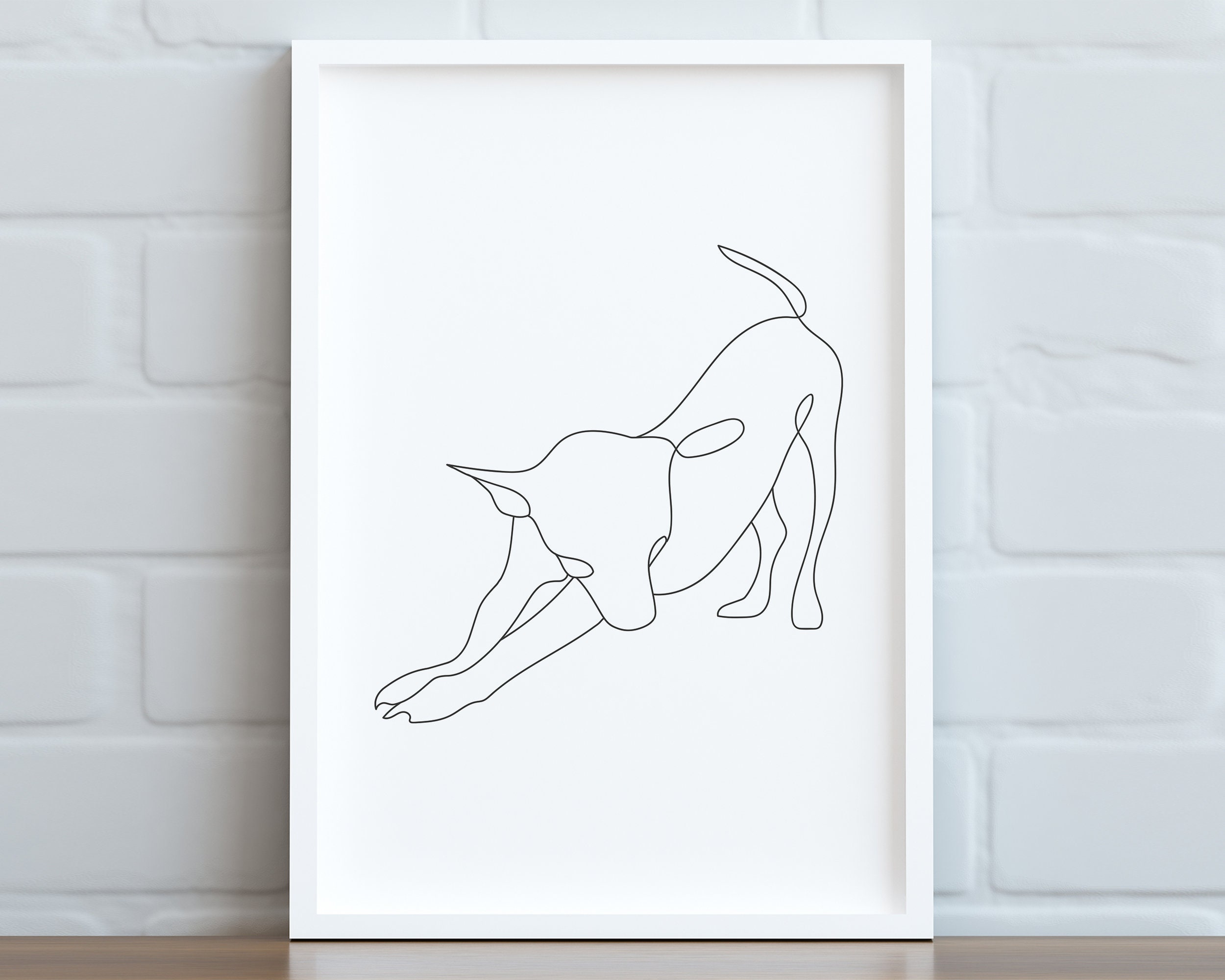 DOG LINE DRAWING Printable Wall Art | Instant Download | Black and ...