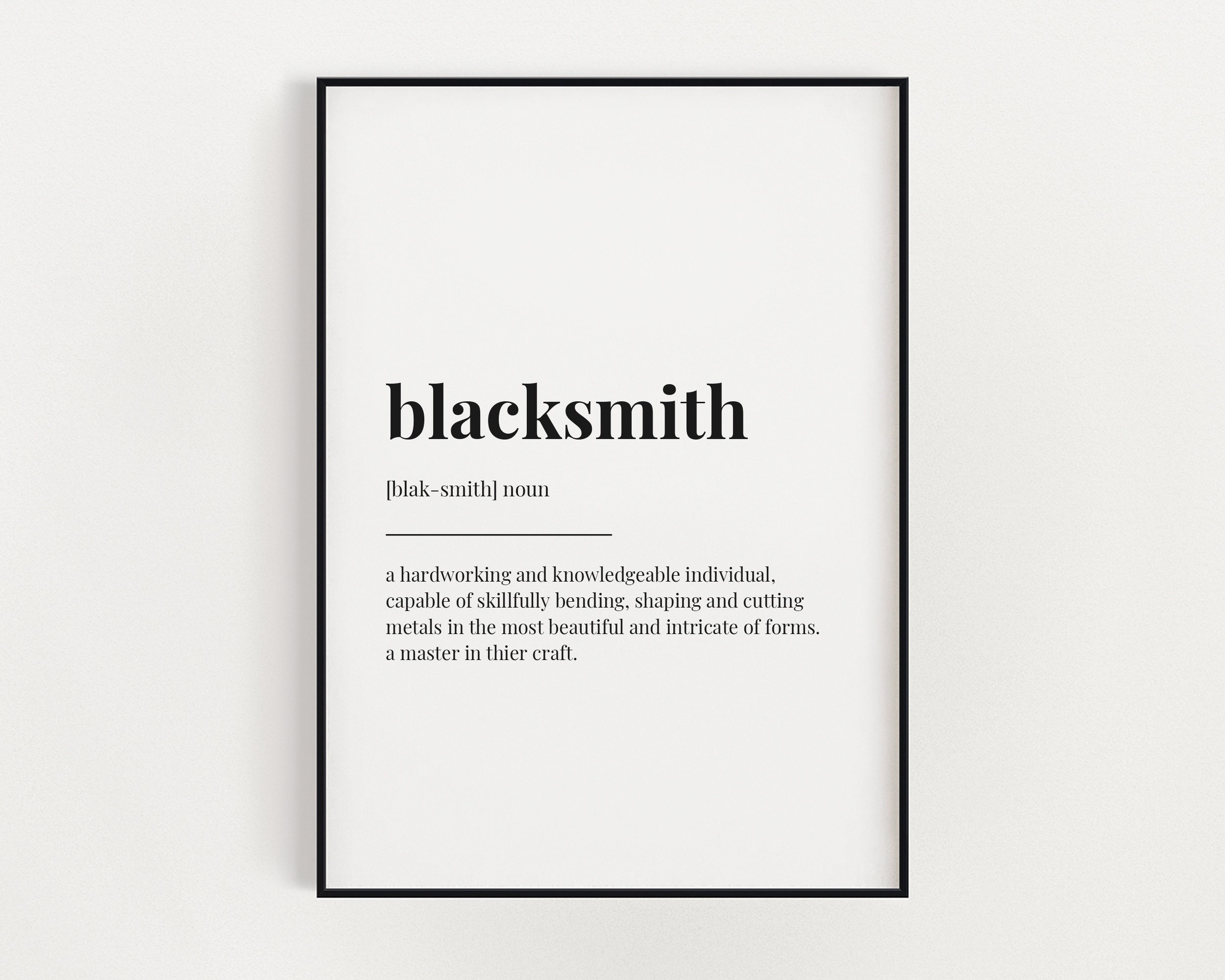 BLACKSMITH DEFINITION MEANING Instant Download Printable - Etsy