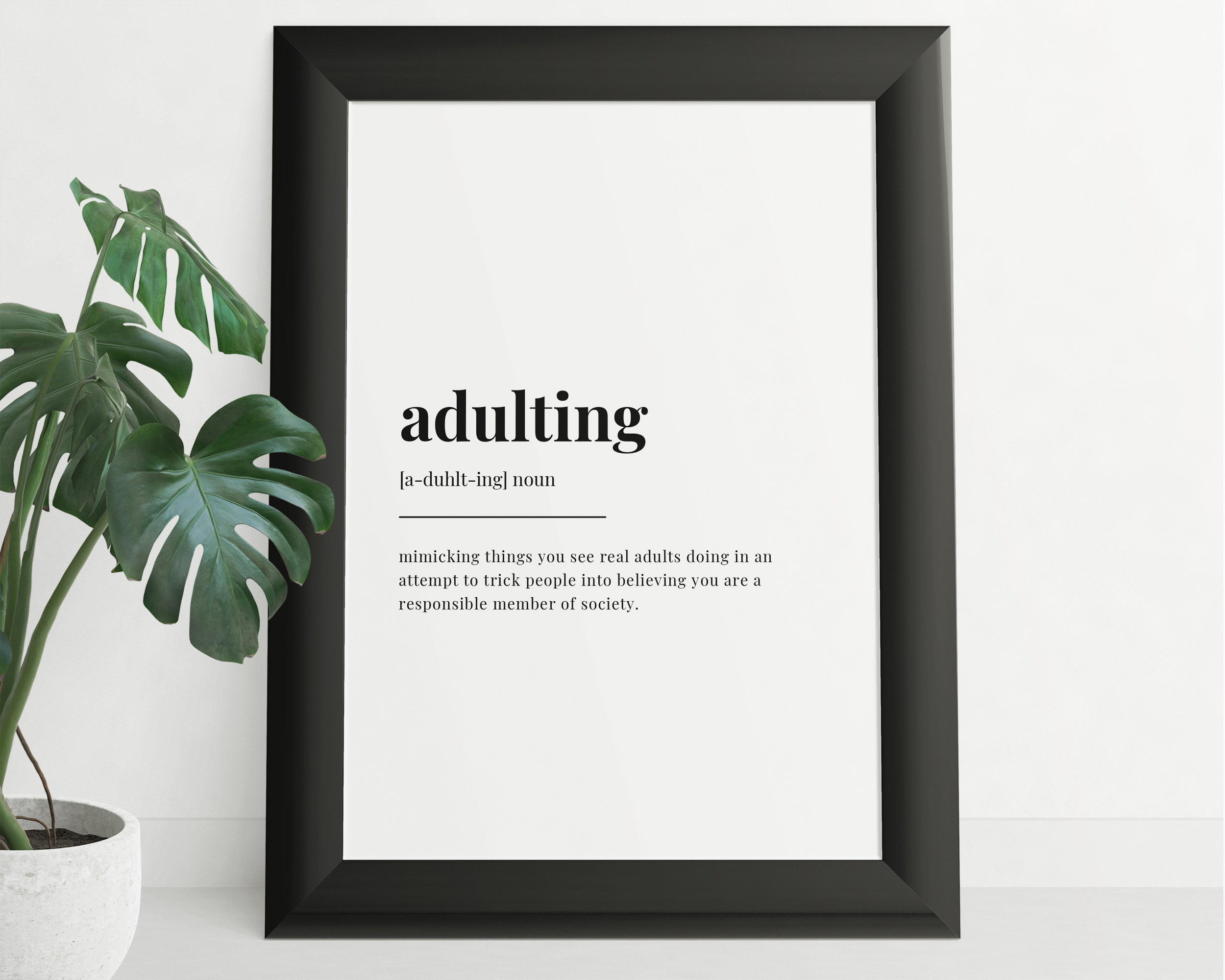 ADULTING DEFINITION PRINT Wall Art Print Adulting Print | Etsy