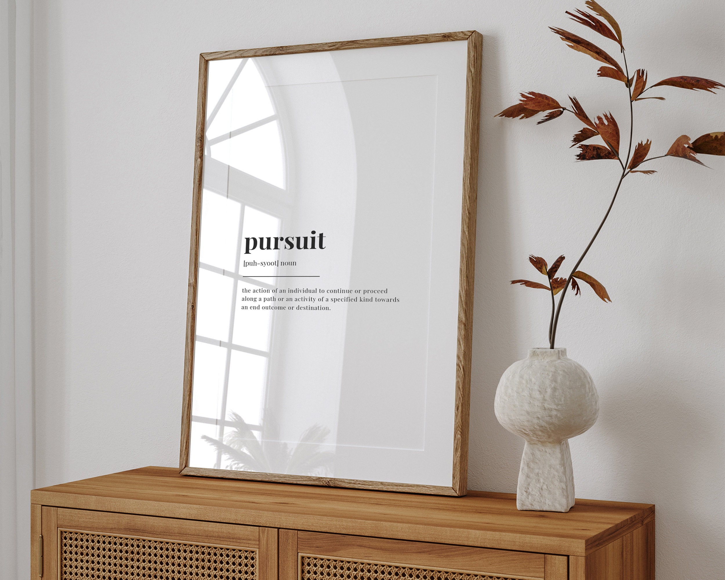 PURSUIT DEFINITION PRINT Typography Wall Art Print Pursuit - Etsy