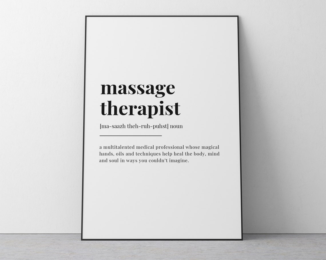 MASSAGE THERAPIST DEFINITION Print Wall Art Print Massage - Etsy