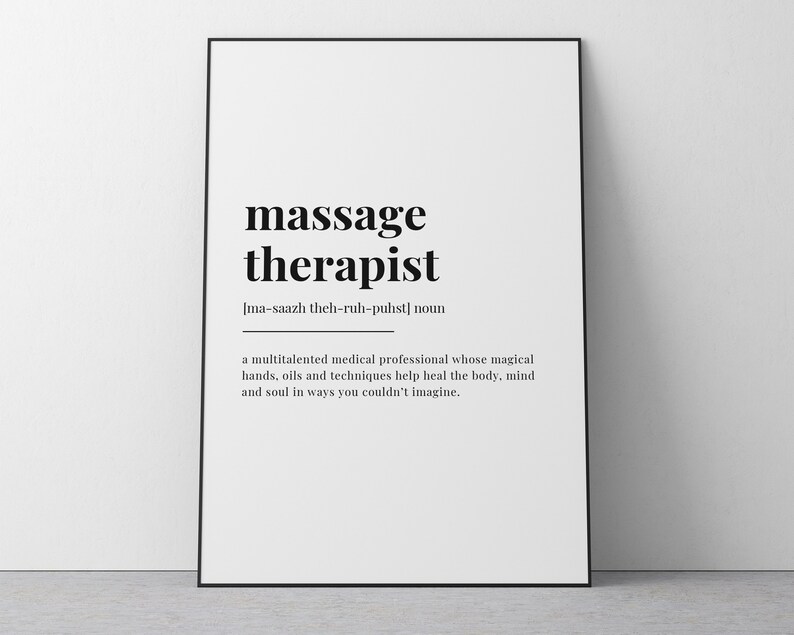 MASSAGE THERAPIST DEFINITION Print Wall Art Print Massage - Etsy