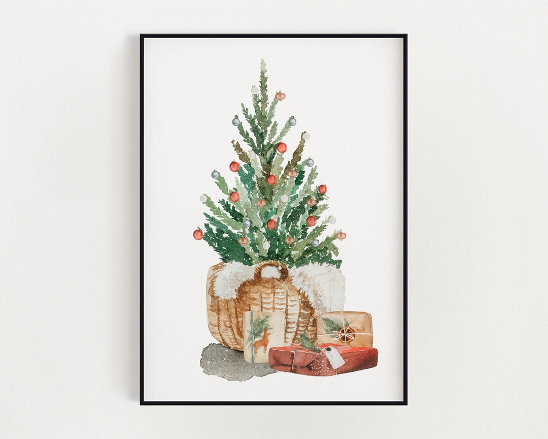 CHRISTMAS PRINT, Christmas Tree Wall Art, Festive Print, Winter Decor ...