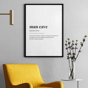 MAN CAVE DEFINITION Meaning | Printable Wall Art | Man Caveprint ...