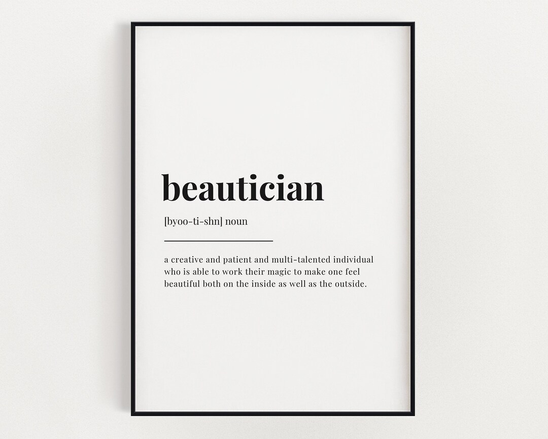 BEAUTICIAN DEFINITION MEANING | Printable Wall Art | Gift for ...